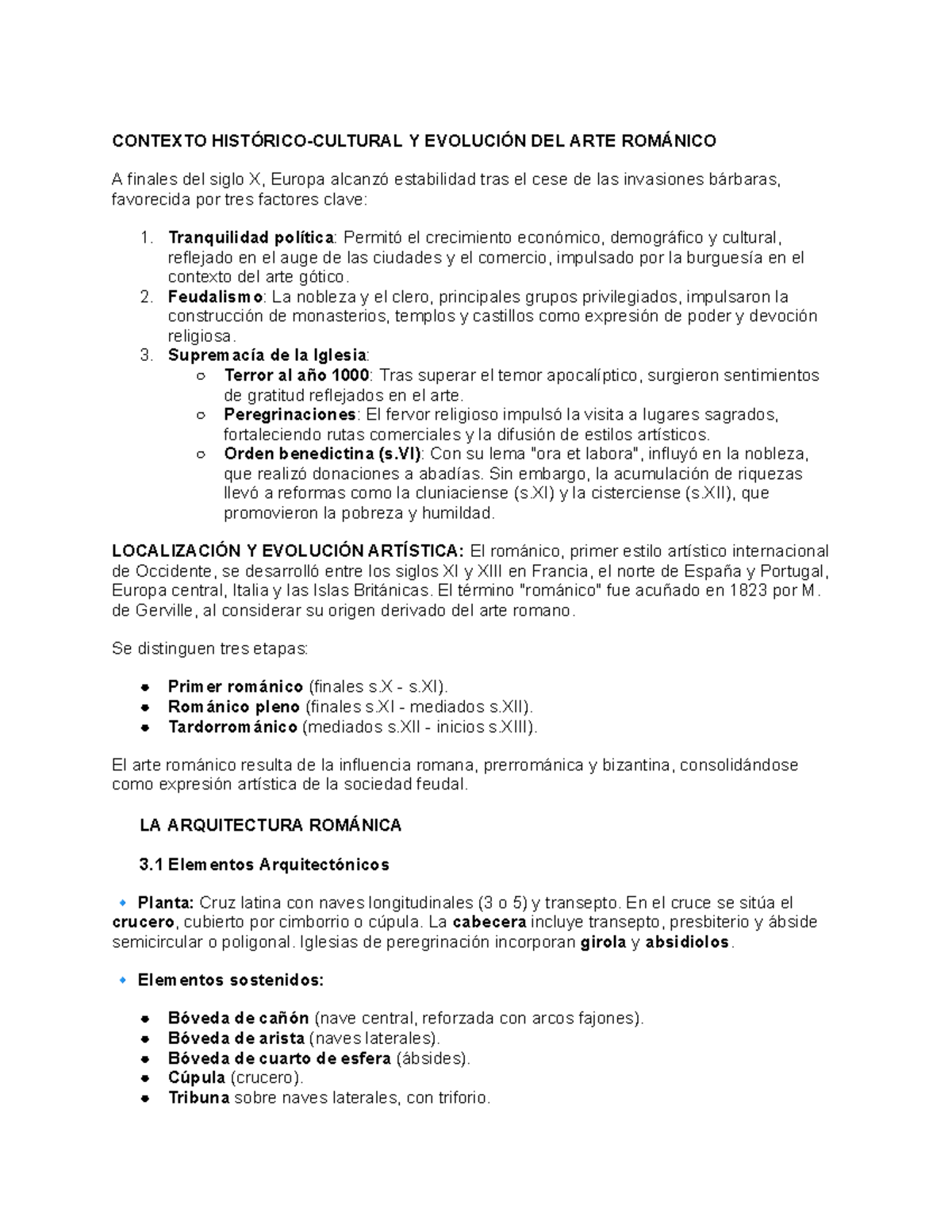 ARTE Románico - románico contexto y c principales - CONTEXTO HISTÓRICO-CULTURAL Y EVOLUCIÓN DEL ...