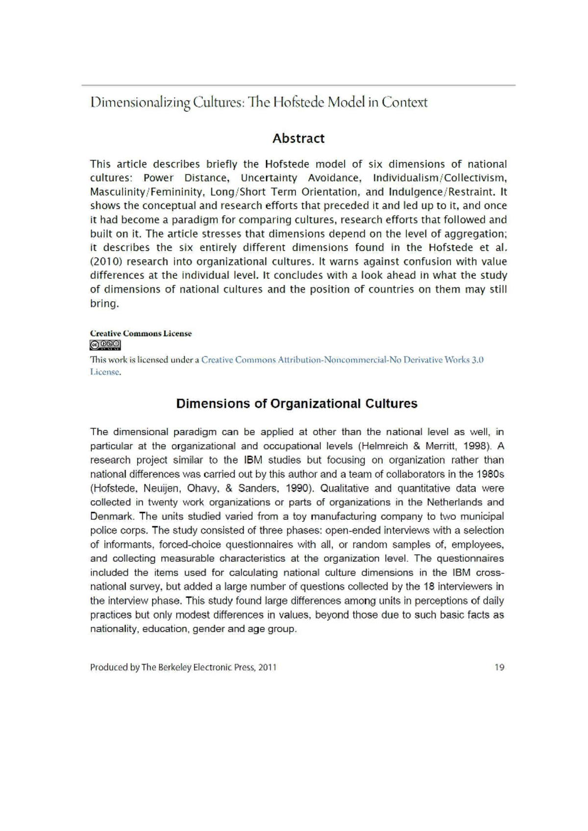HOF 2011: Dimensionalizing Cultures - The Hofstede Model Explained ...