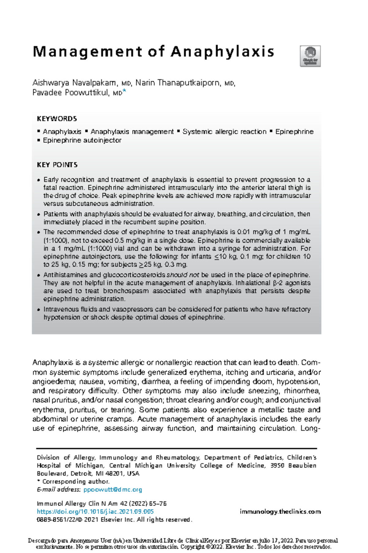 Management of Anaphylaxis: Essential Protocols and Guidelines for Care ...