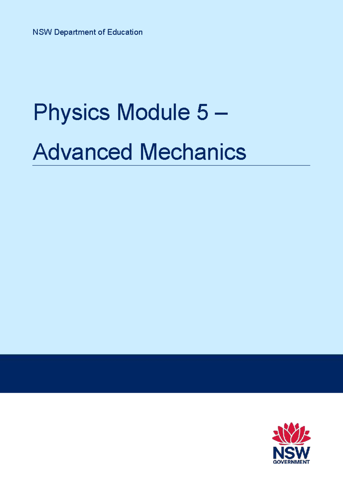 NSW Physics S6 Module 5: Advanced Mechanics Overview and Concepts - Studocu