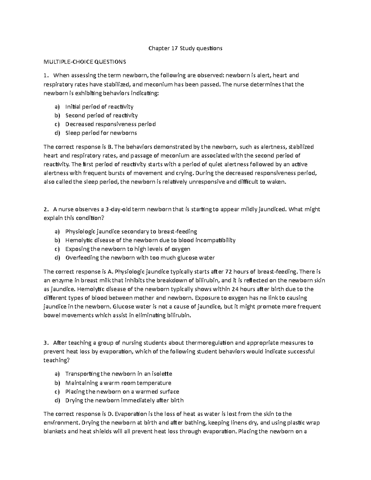 Chapter 17 Study questions-1 - Chapter 17 Study questions MULTIPLE ...