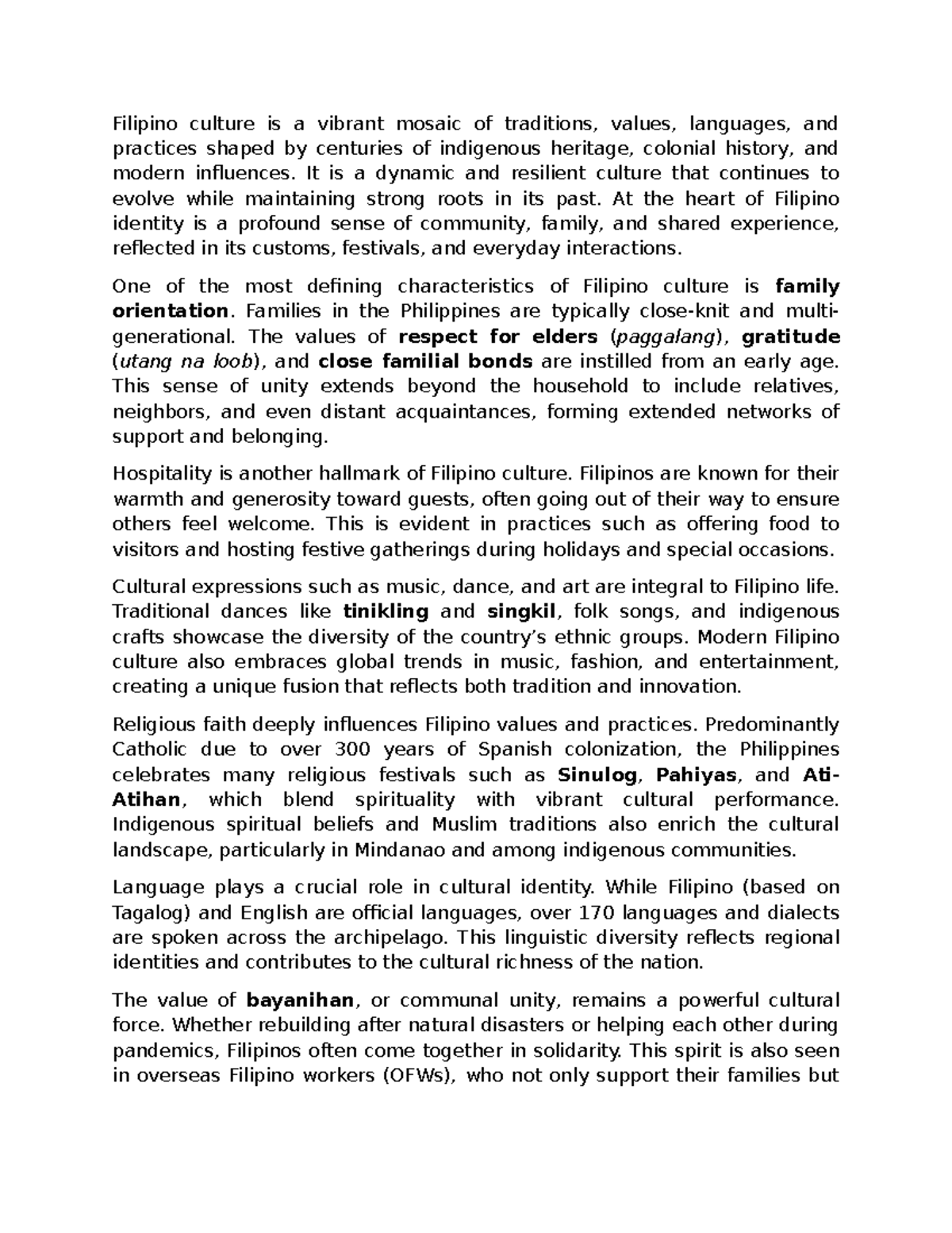 Filipino Culture A Living Legacy of Identity and Community - Filipino ...