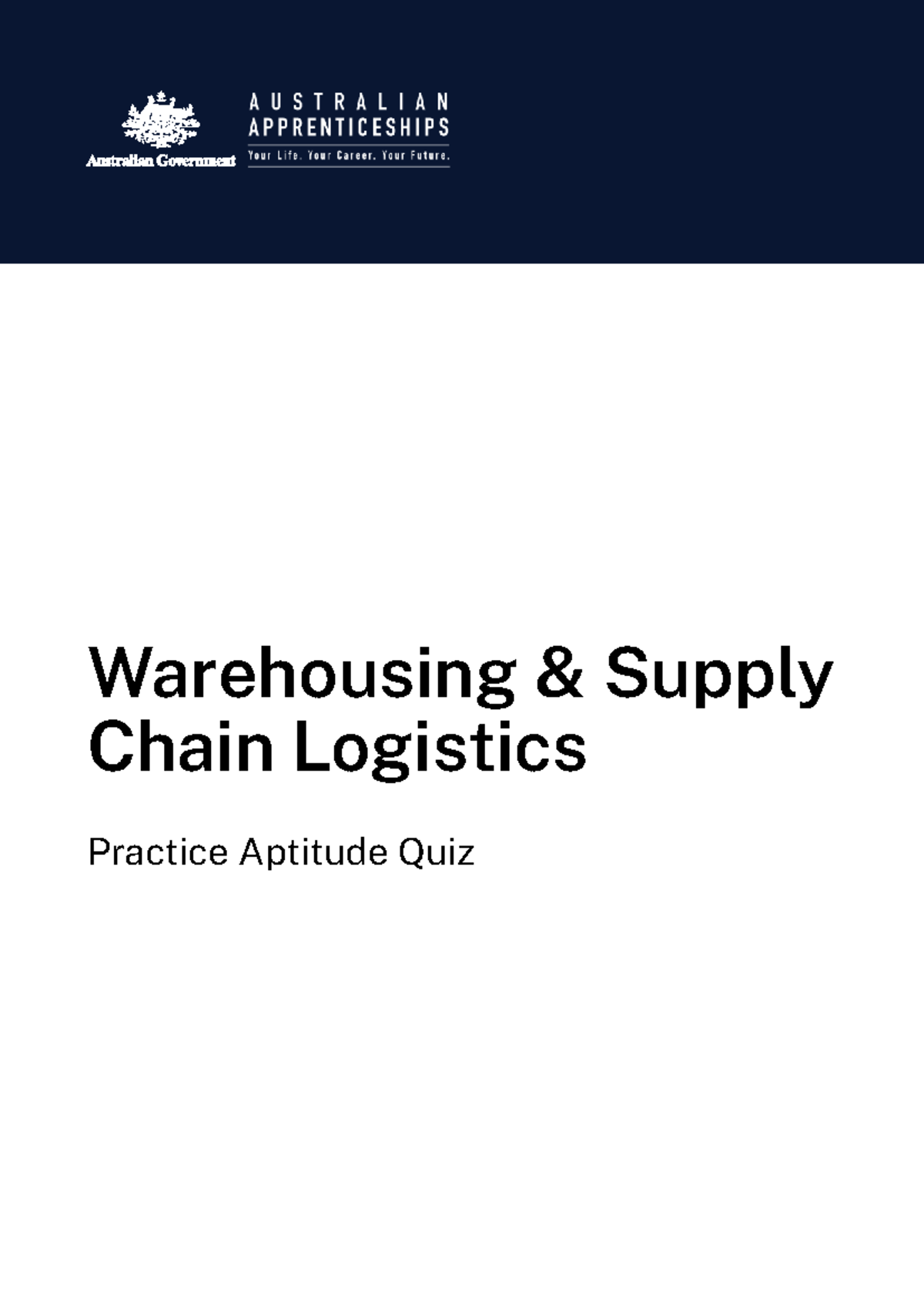 Warehousing Supply Chain Logistics Aptitude Quiz (Part 1) - Studocu