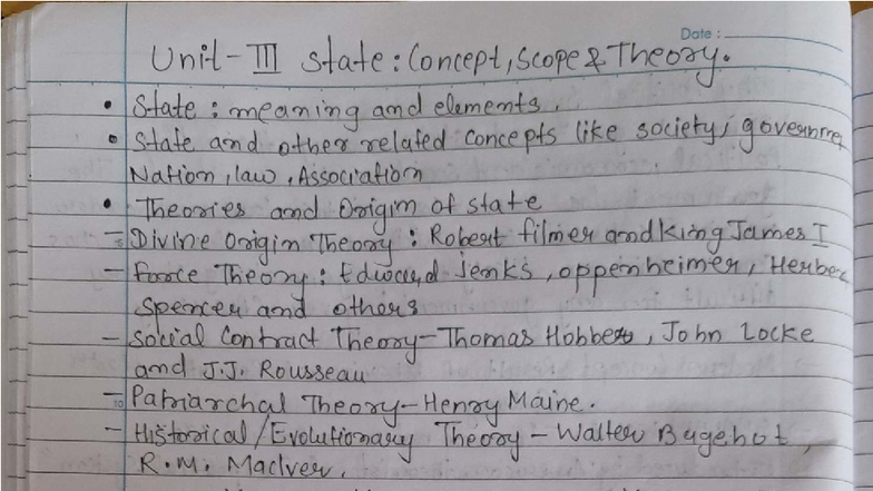 Unit 3: Key Concepts of State in Political Science - Studocu