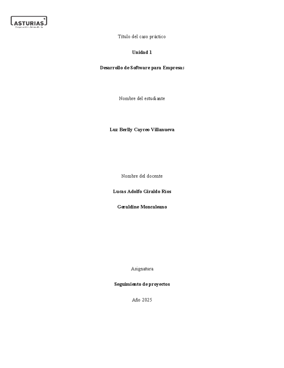 Caso practico unidad numero 2 - Título del caso práctico Unidad 1 ...