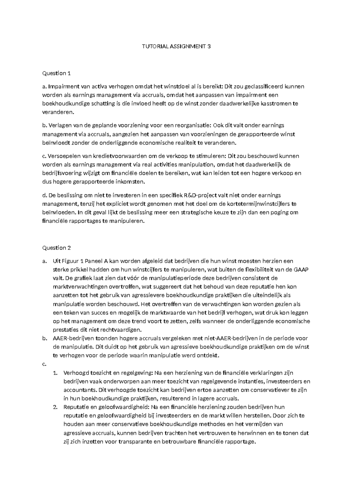 TUTORIAL ASSIGNMENT 3: Earnings Management Insights and Analysis ...