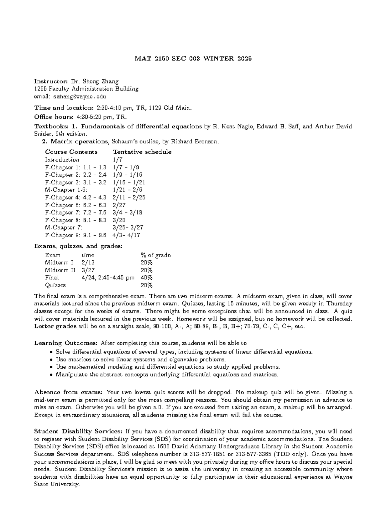 2150 - MAT Syllabus Winter 2025: Course Overview & Exam Details - Studocu