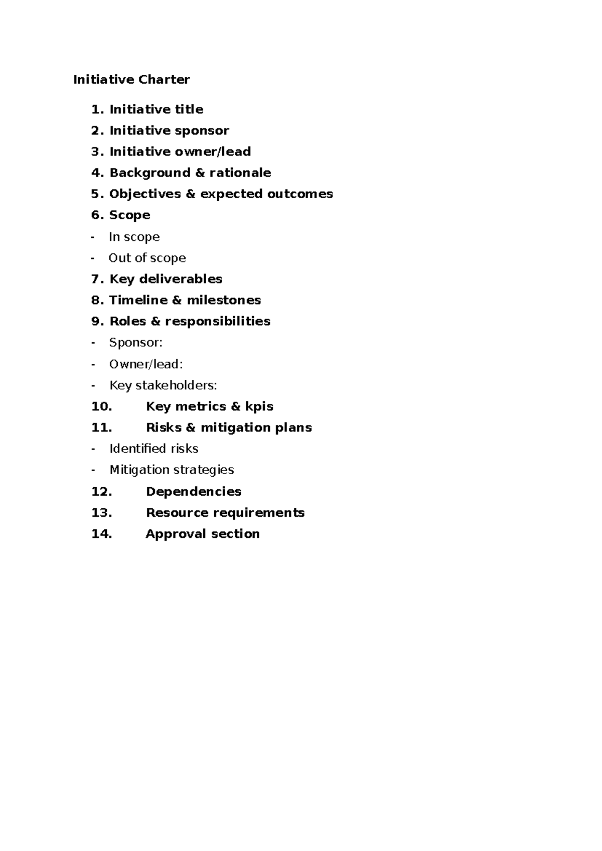 Initiative Charter - Initiative title 2. Initiative sponsor 3 ...