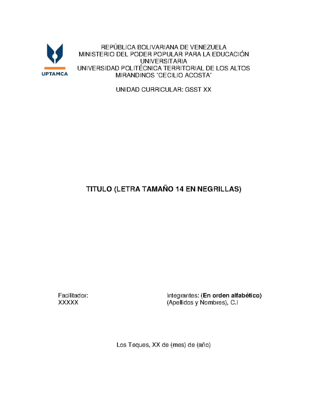 Modelo de Informe Final GSST XX - 2024 - Studocu