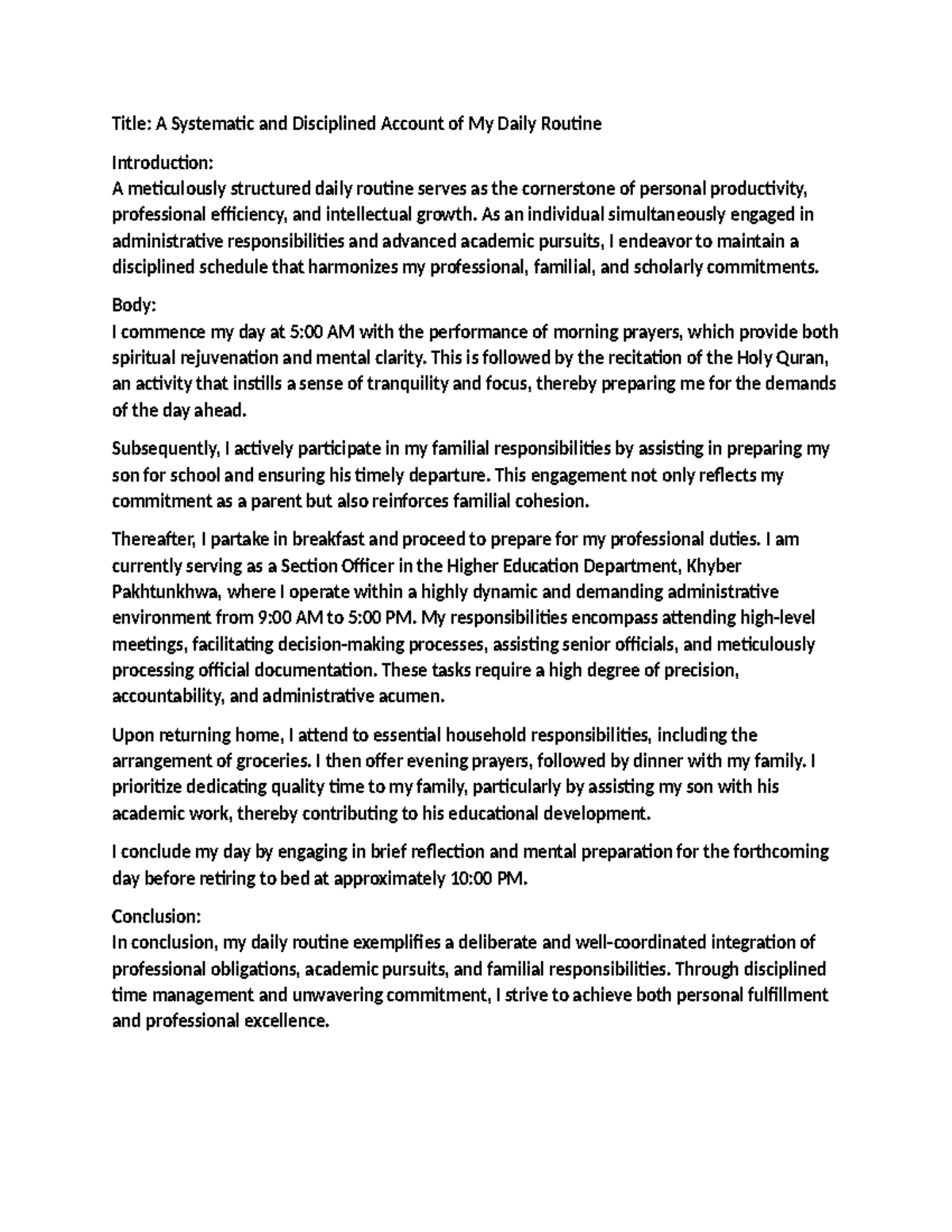 Assignments TWPS - 123: A Reflection on My Daily Routine and Growth ...