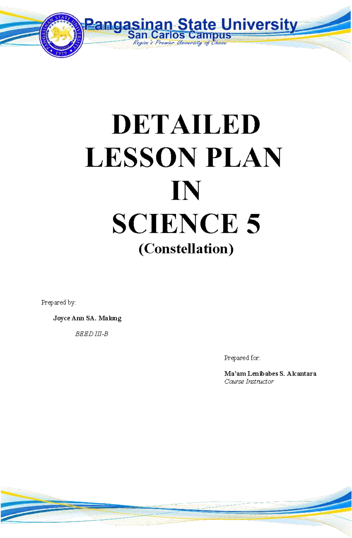 Science 5 Lesson Plan: Understanding Constellations and Star Patterns ...