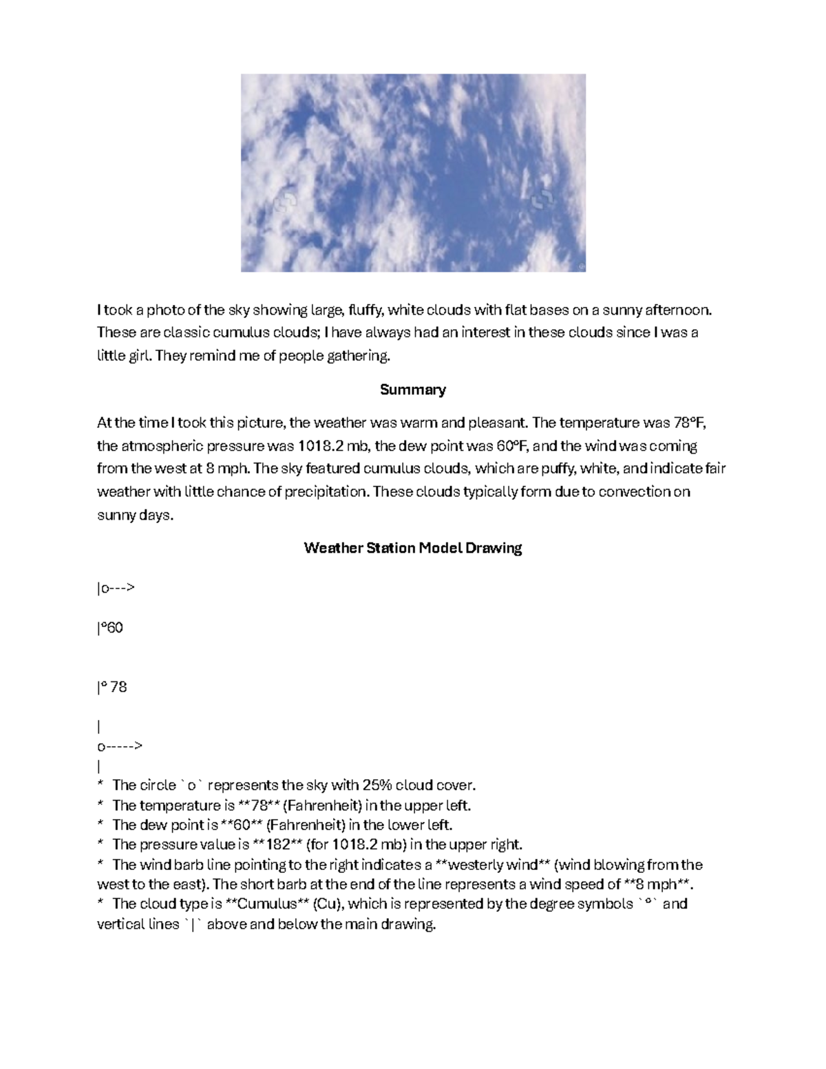 Weather and Climate Lab: Weather Station Model Drawing - Studocu