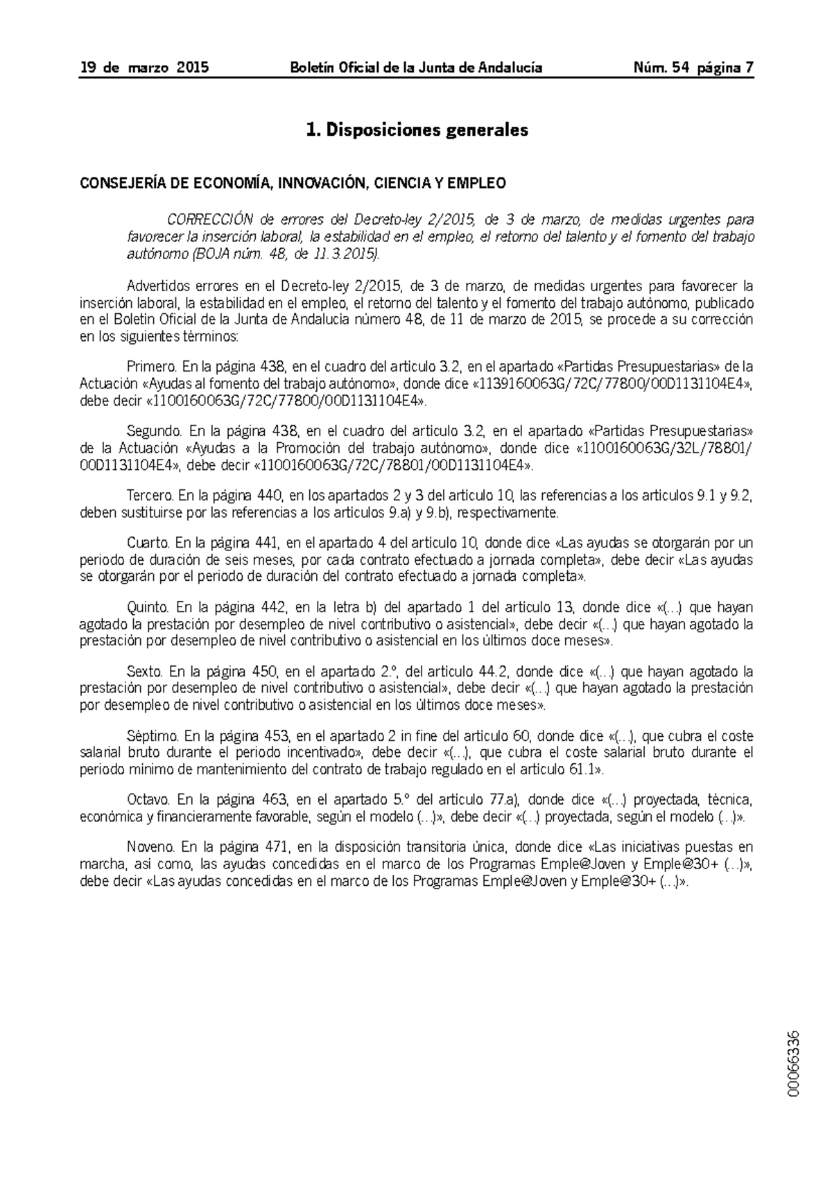 Corrección de Errores en BOJA Núm. 54 del 19 de marzo de 2015 - Studocu