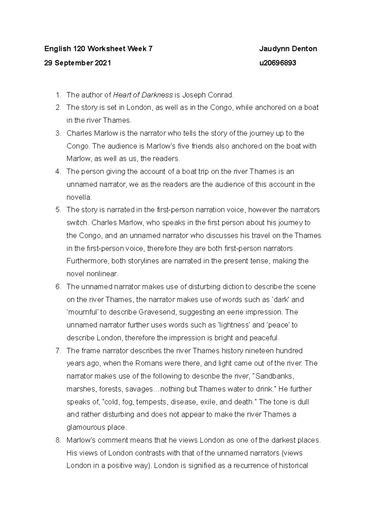 English 120 Worksheet Week 7 - English 120 Worksheet Week 7 Jaudynn ...