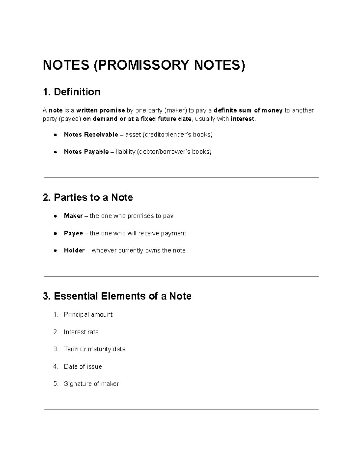Promissory Notes Overview: Key Concepts and Accounting Insights - Studocu