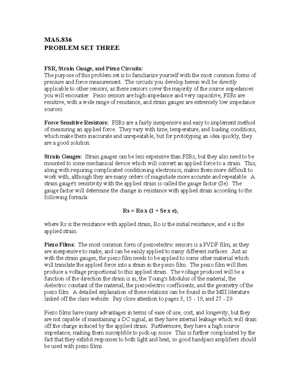 MAS.836 Problem Set 3: FSR, Strain Gauge & Piezo Circuits Analysis ...