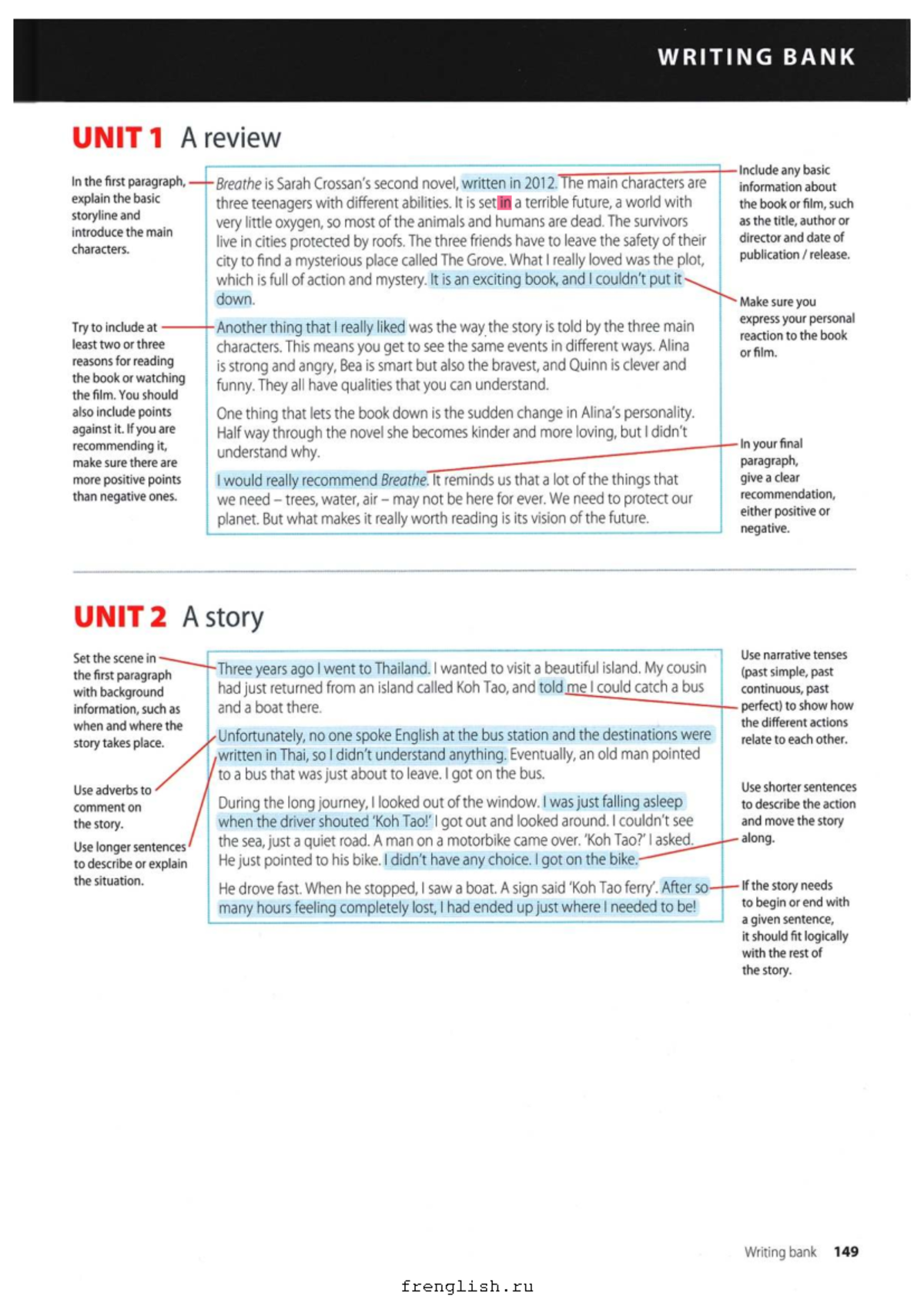 Perspectives Intermediate: Writing Bank Unit 1 & 2 Review - Studocu