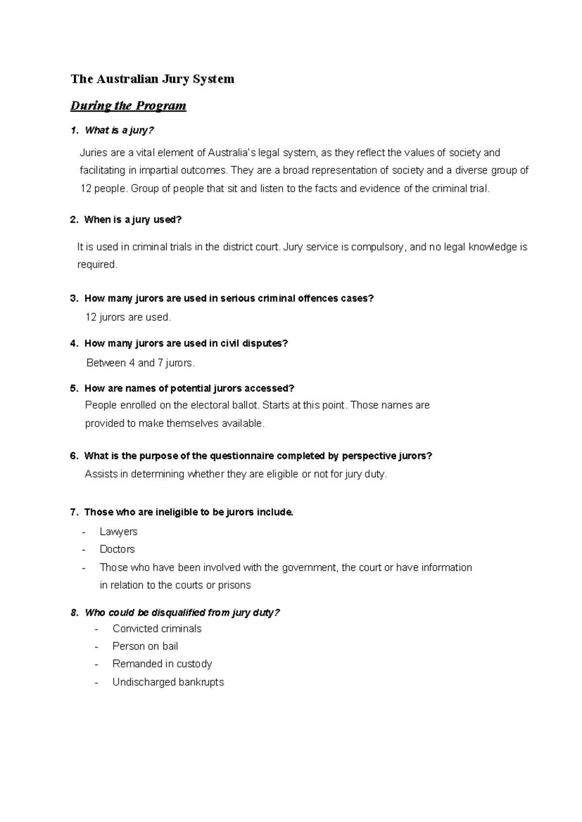 The Australian Jury System - The Australian Jury System During the ...