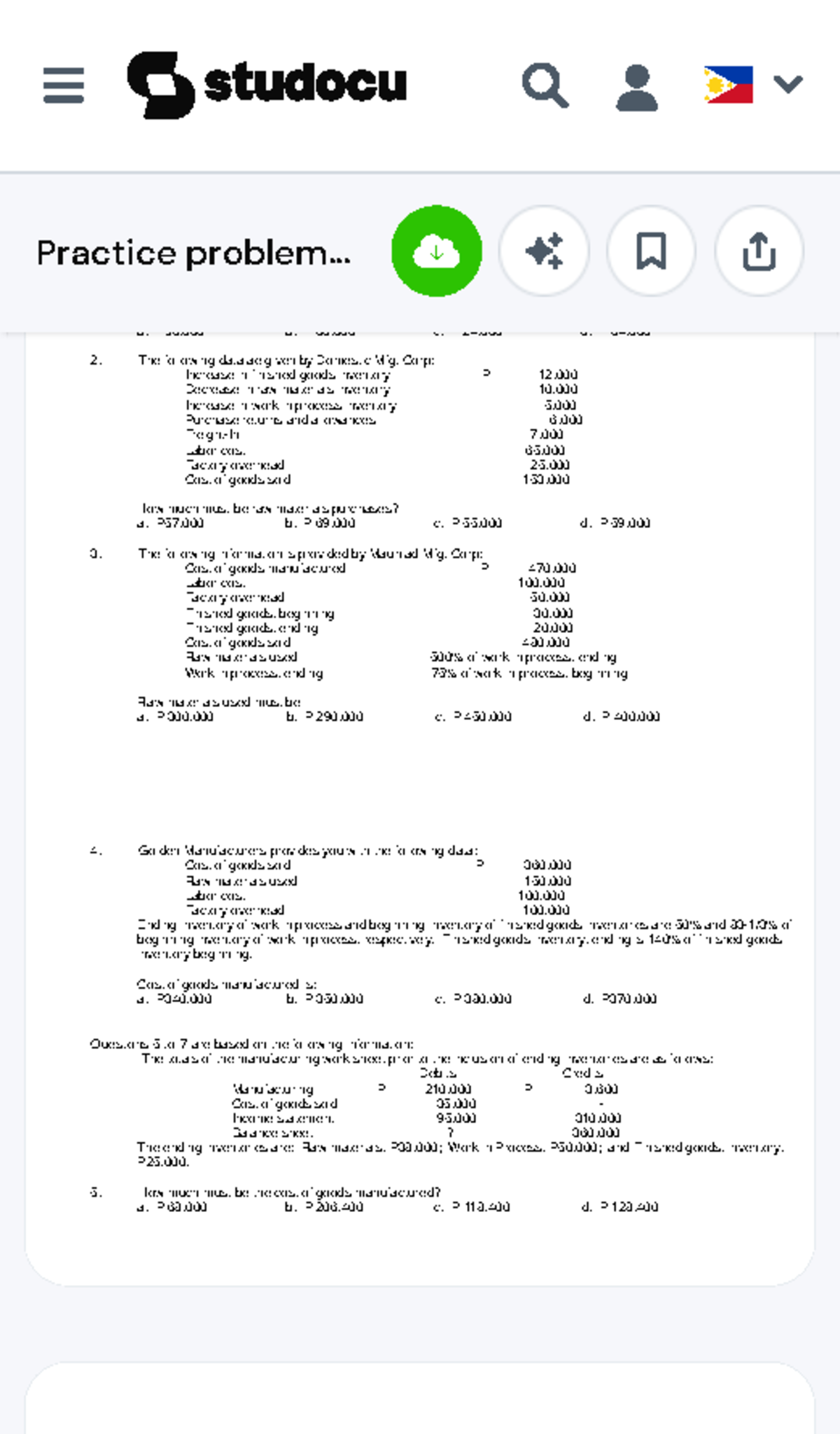 Practice problems for Chapter 2 Part 1 - You are… - You are given the ...