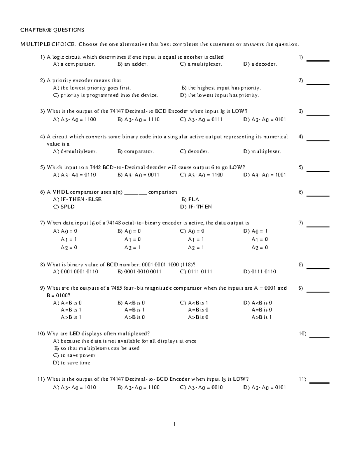 CHAPTER 08 MULTIPLE CHOICE QUESTIONS - ANSWER KEY - Studocu