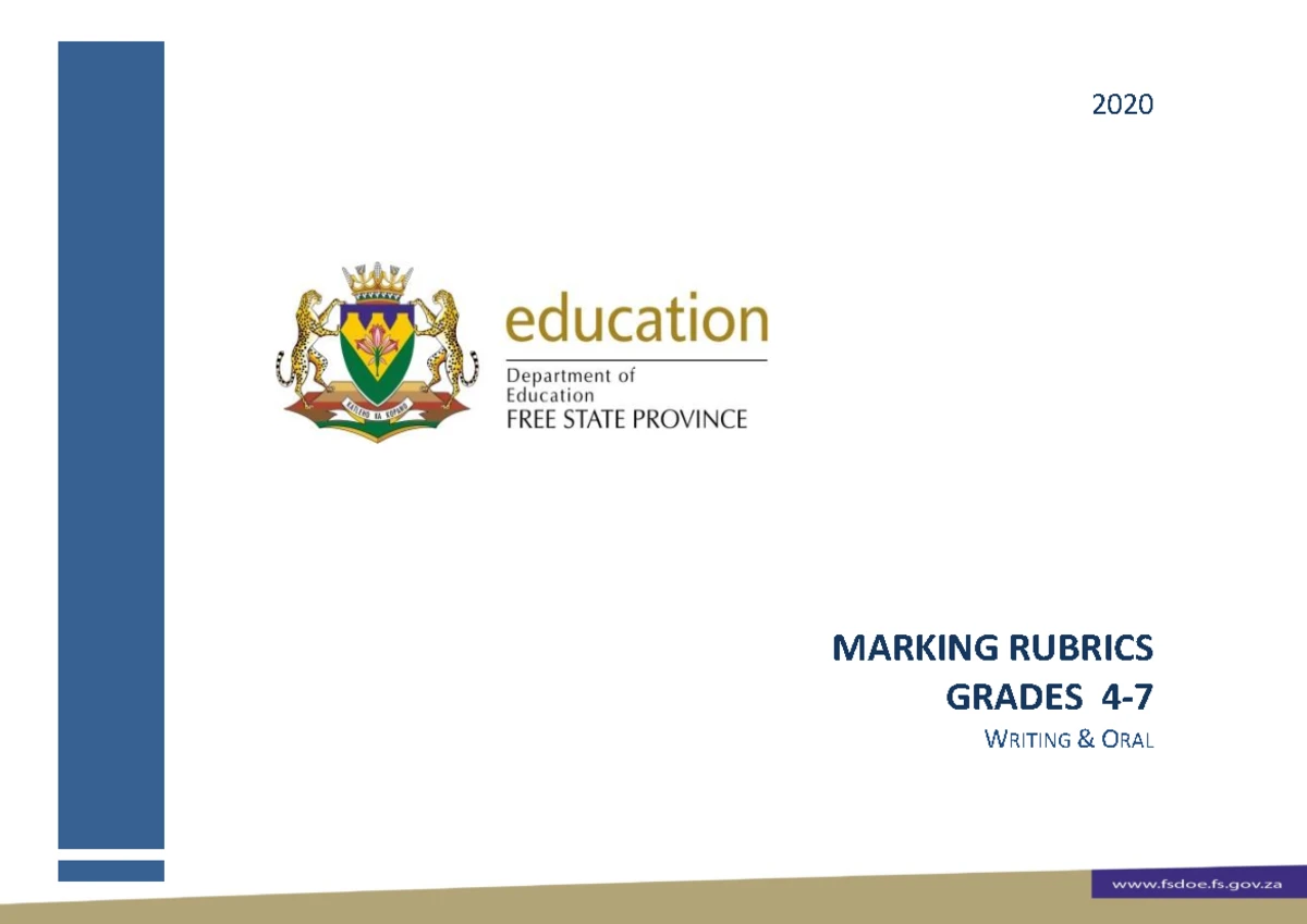 English Marking Rubrics for Grades 4-7: Essays, Reports, and Oral ...
