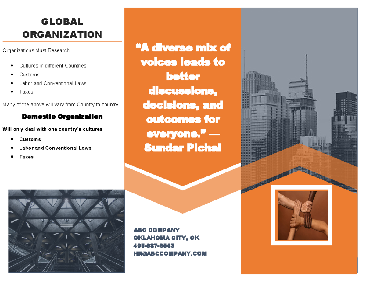 HRM 320 Project Two - Global Workforce Advantages & Challenges - Studocu