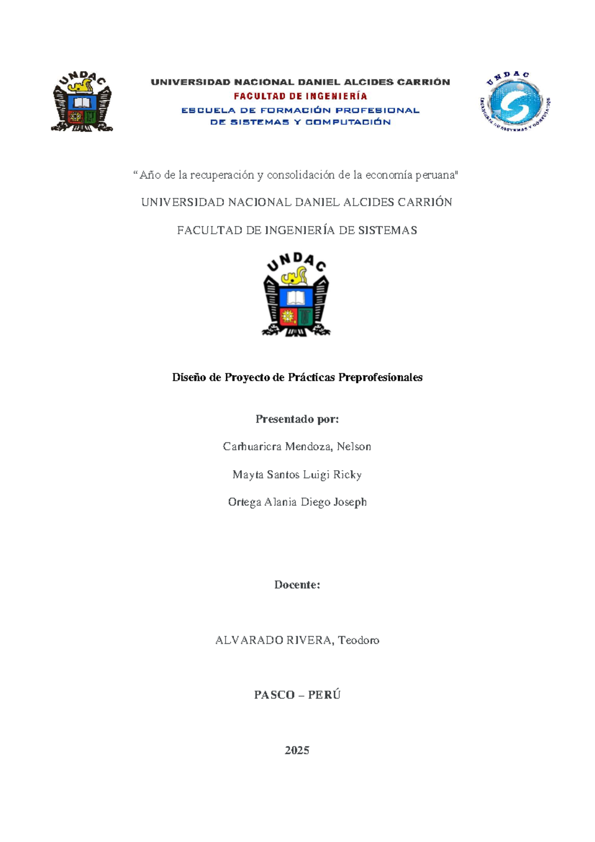 Diseño de Proyecto de Prácticas Preprofesionales I: Sistema Experto ...