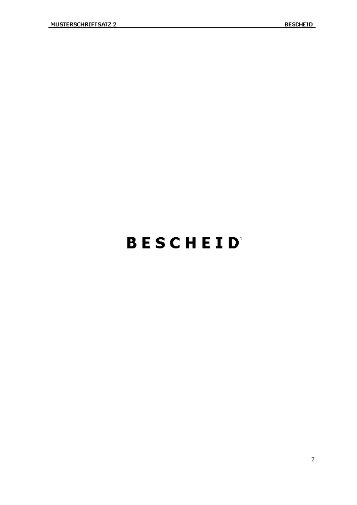 Mustersatz für Bescheid in Verwaltungsrecht - Beispiel 2 - Studocu