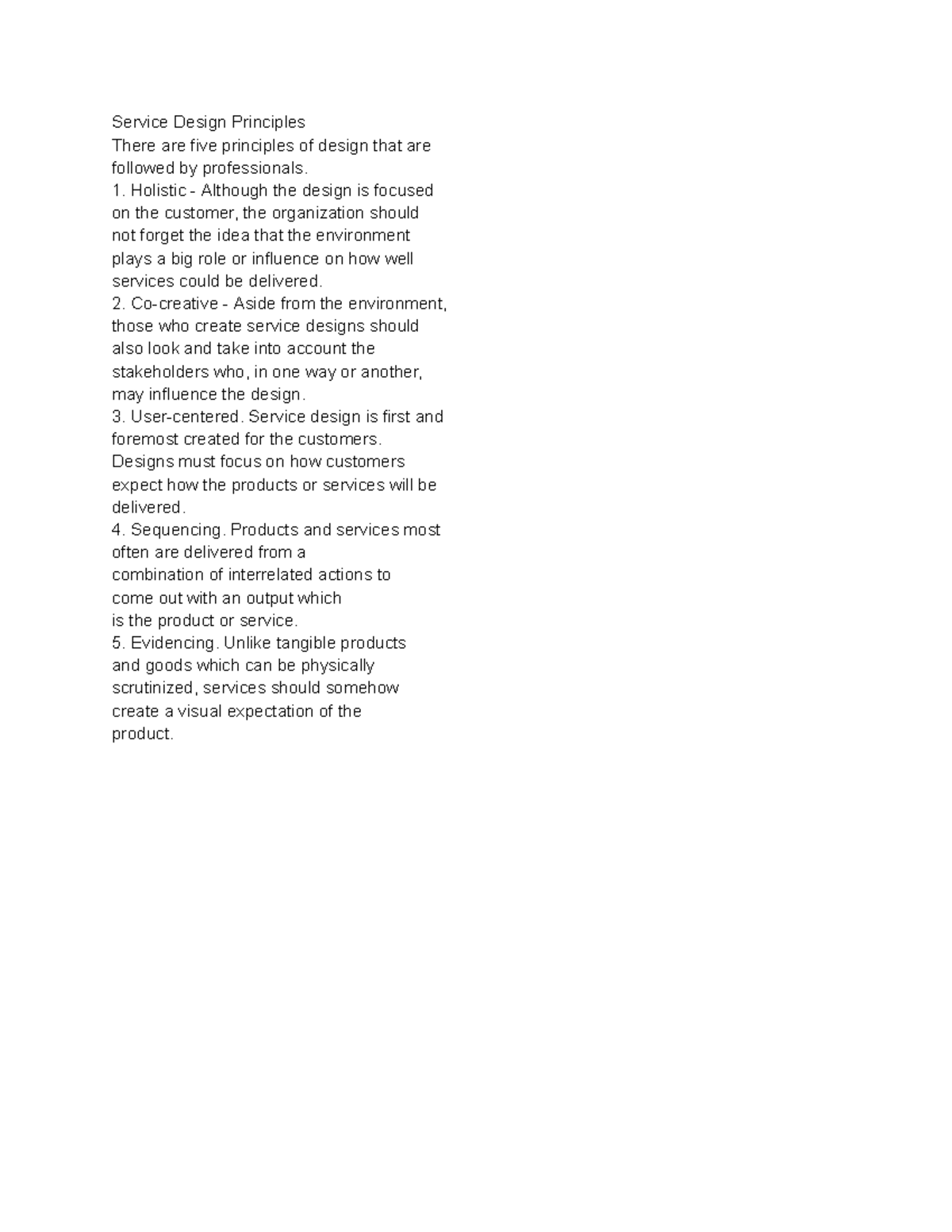 Service Design Principles: Key Concepts and Insights - Studocu