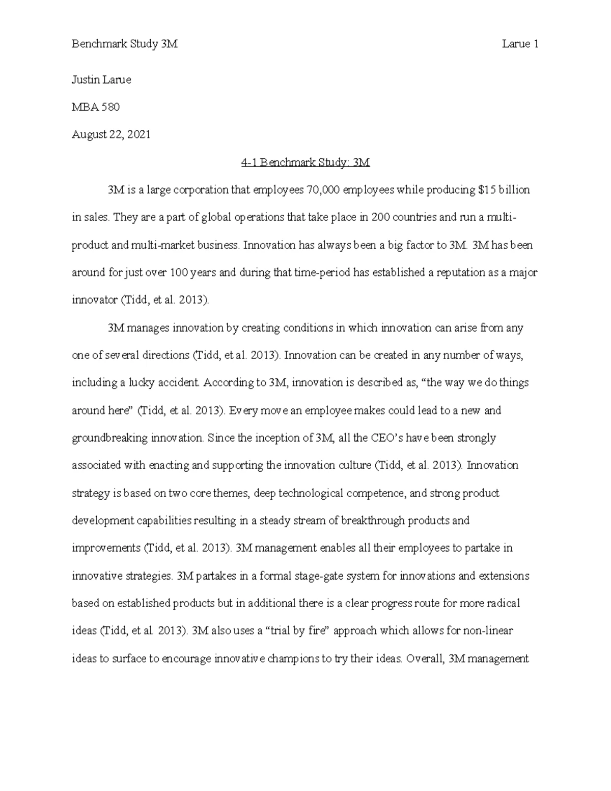 MBA 580 Milestone One - 3-1 Presentation Notes: Milestone One Southern ...