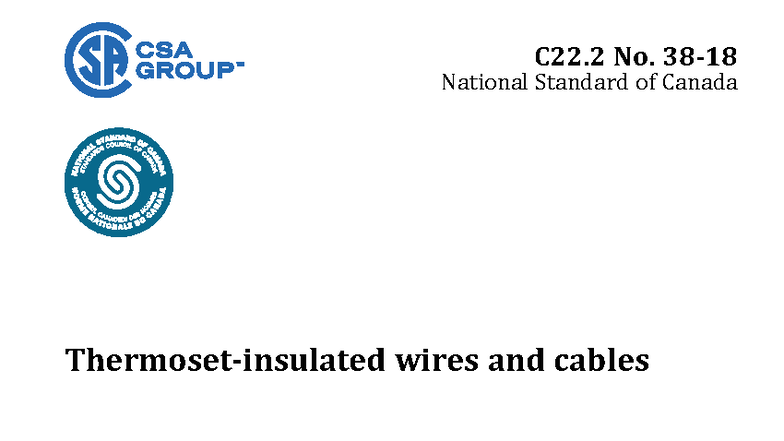 CSA C22.2 No. 44: National Standard for Wires and Cables (Revised 2021 ...