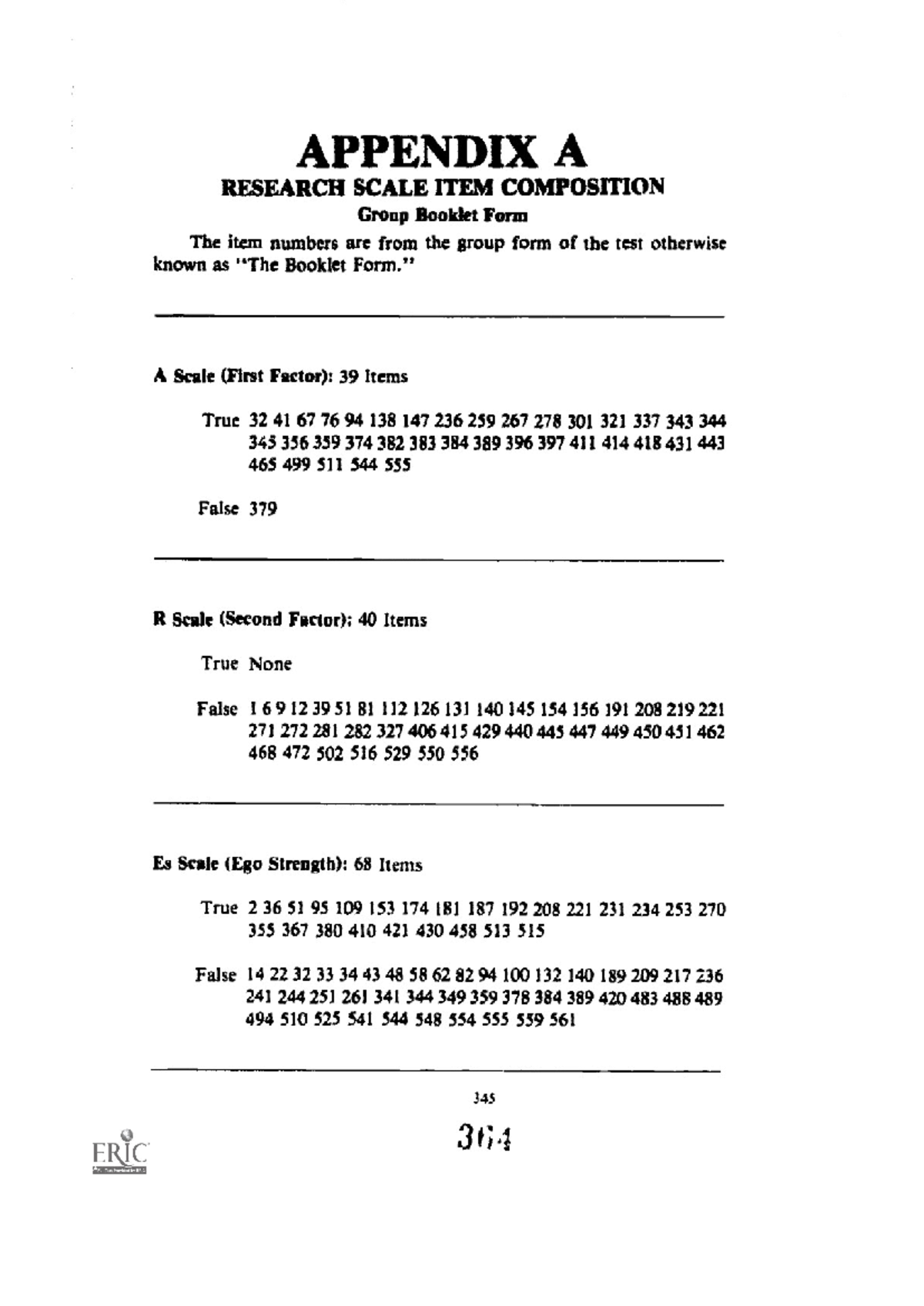 MMPI-3 Scale Item Numbers: Comprehensive Appendix Analysis - Studocu
