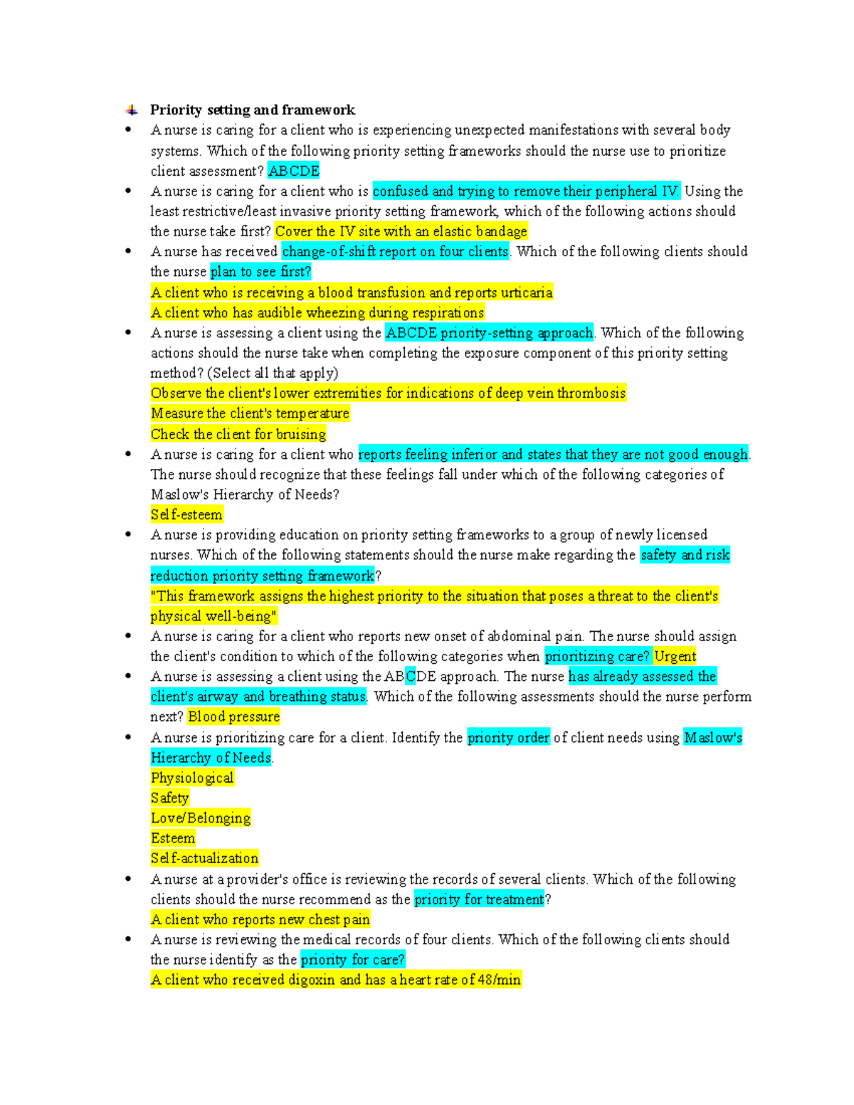 Priority Setting Frameworks in Nursing - Week 3 Study Notes - Studocu