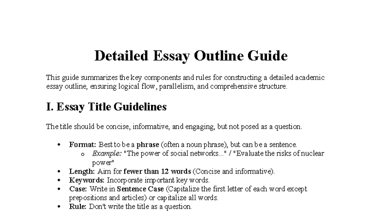 ENG 101: Detailed Essay Outline Construction Guide - Studocu