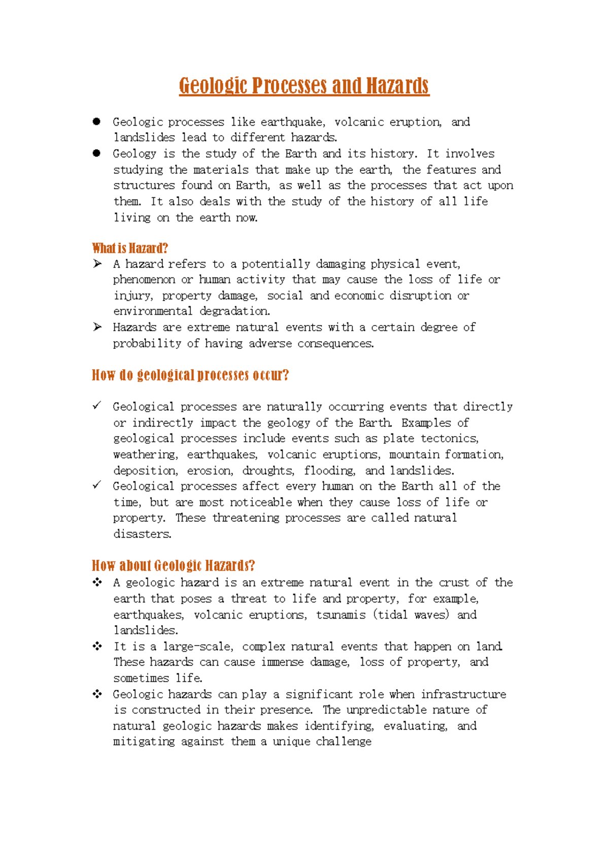 Geologic Processes and Hazards: Understanding Earth's Threats and Risks ...