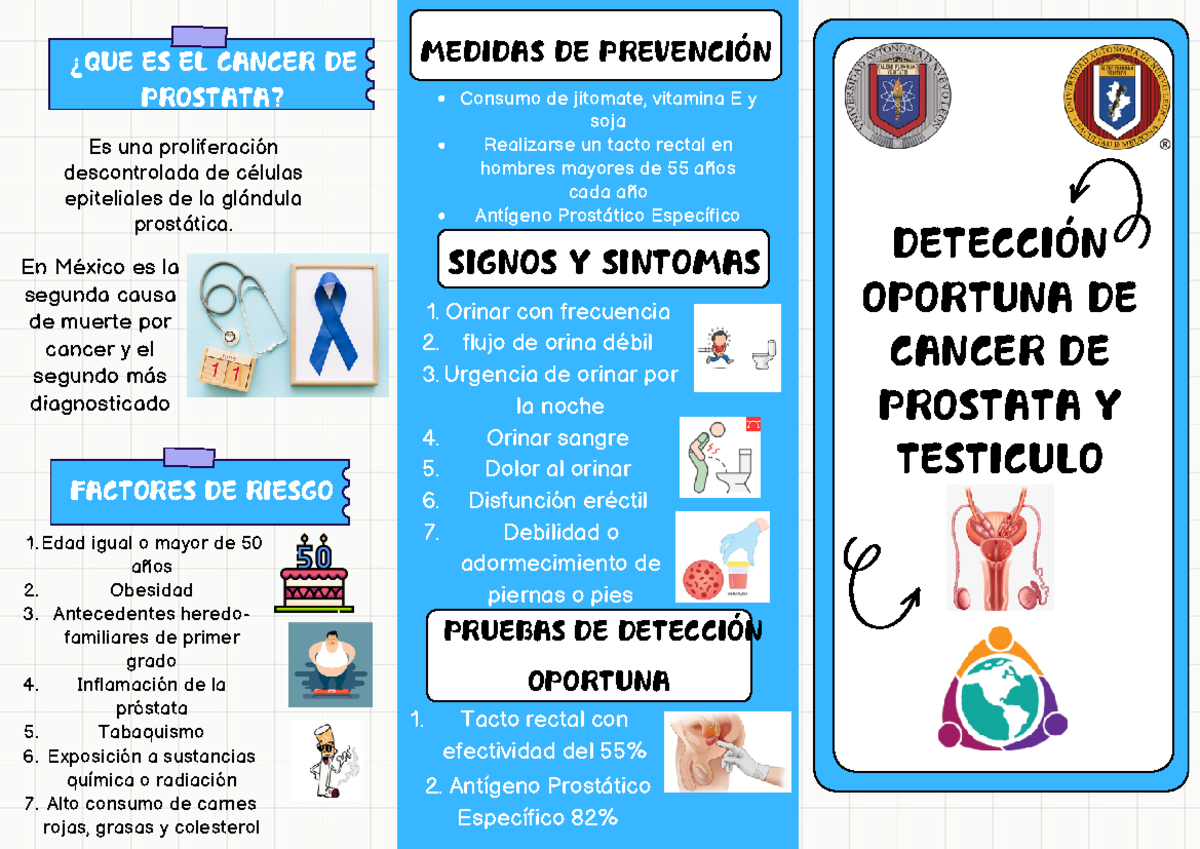 Tríptico Cáncer de próstata y testículo - DETECCIÓN OPORTUNA DE CANCER ...
