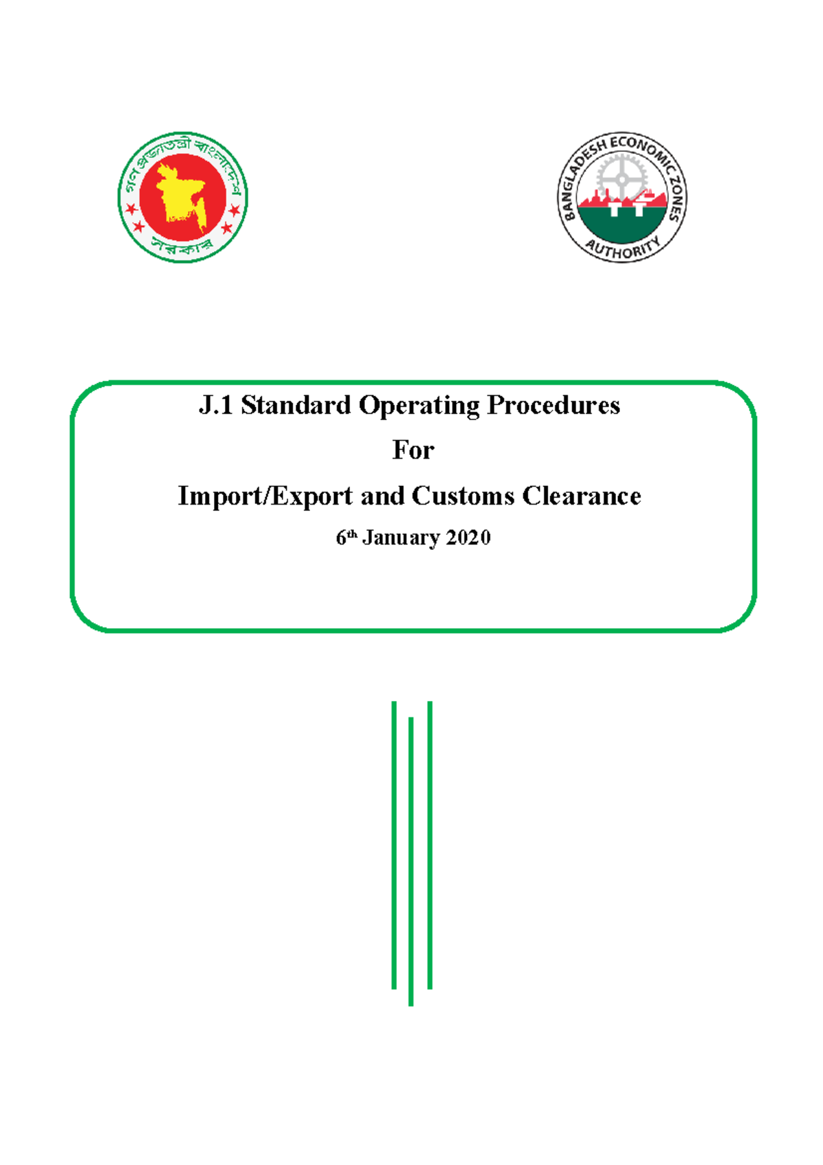 J.1 Customs SOP for Import/Export Clearance Procedures in EZs - Studocu