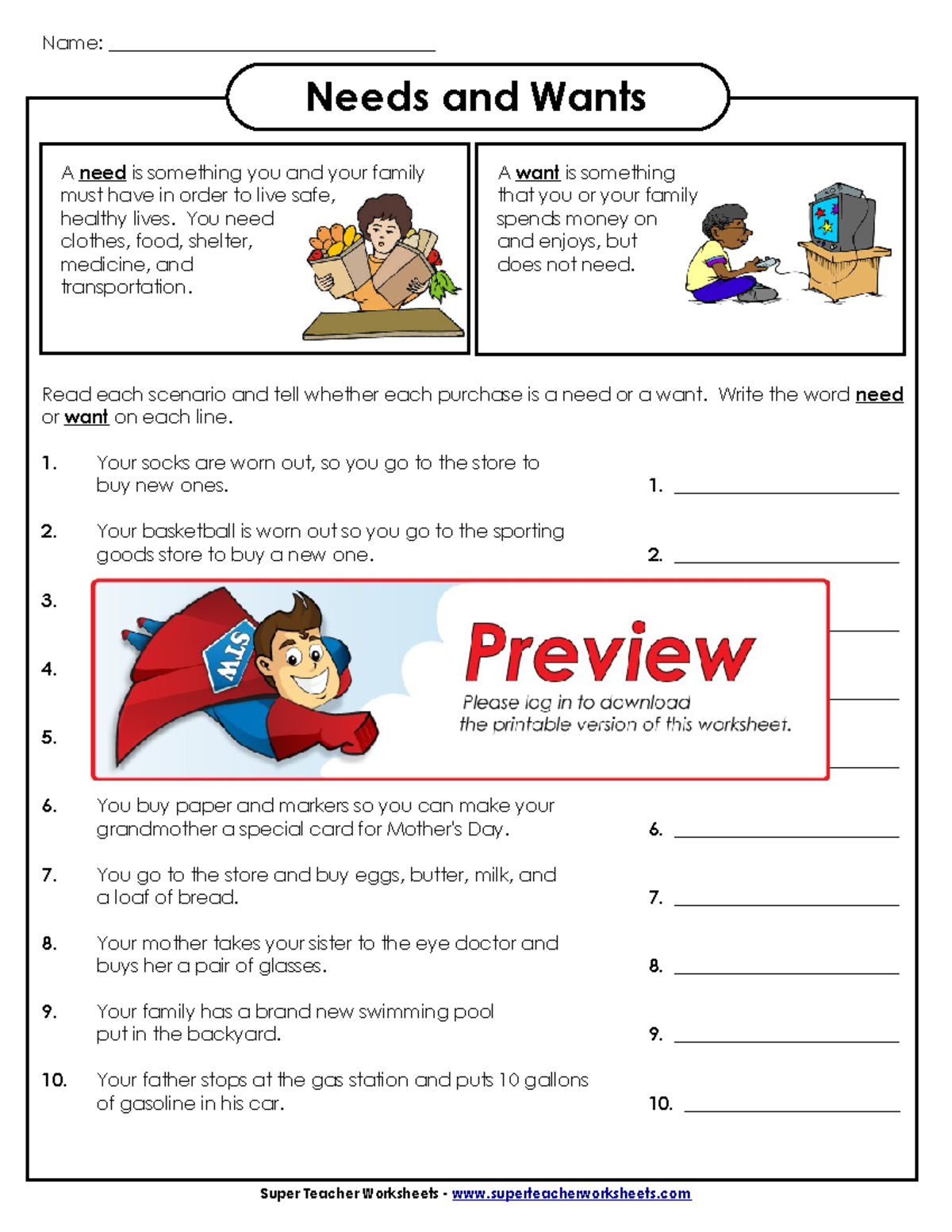 Needs-and-wants EPP (TLE-HE)6 - Name ...