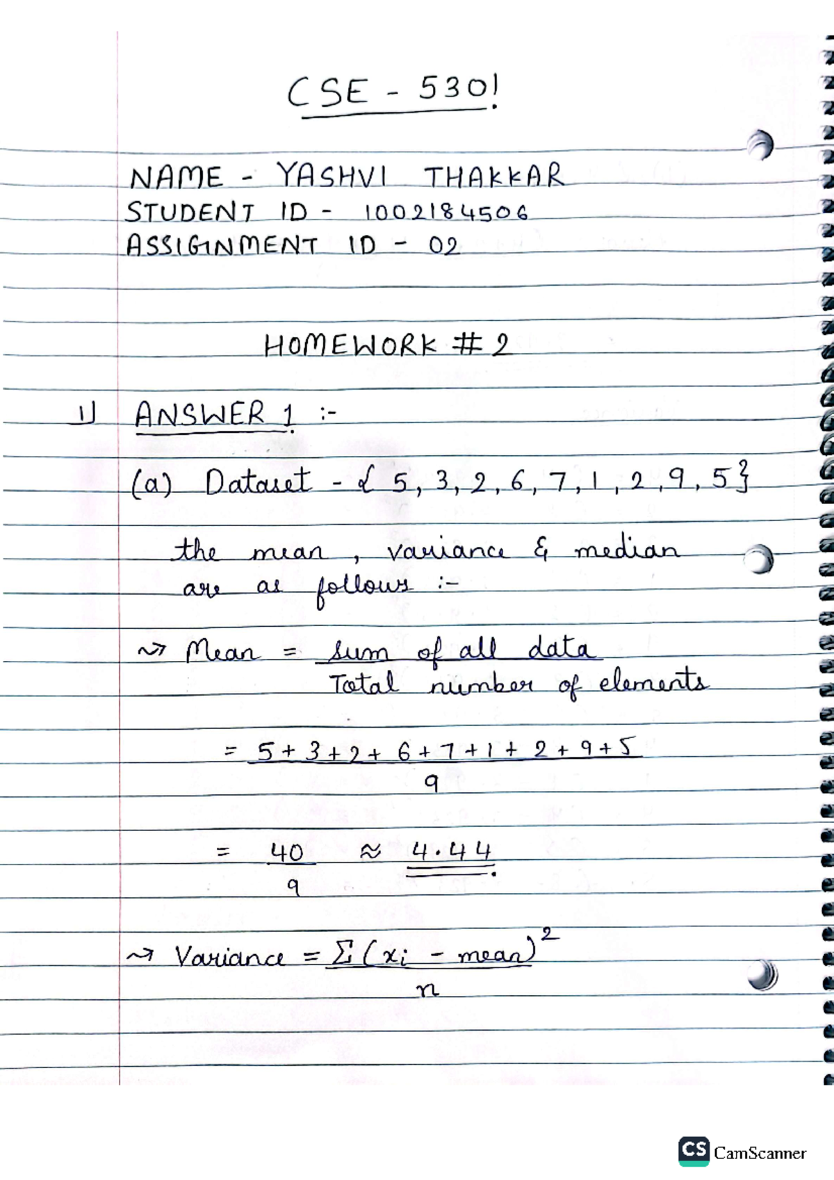 CSE 5301 - Homework 2 Assignment Notes by Yashvi Thakkar - Studocu