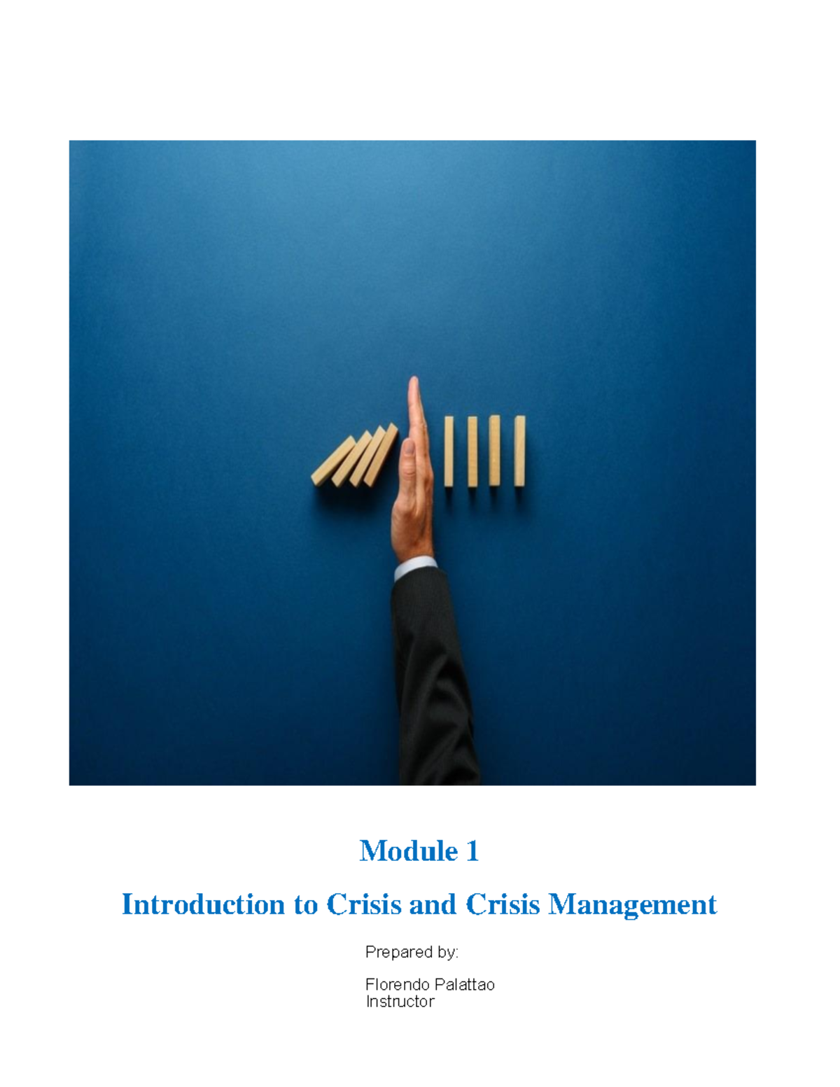 Module 1- Introduction to Crisis and Crisis Management - Module 1 ...