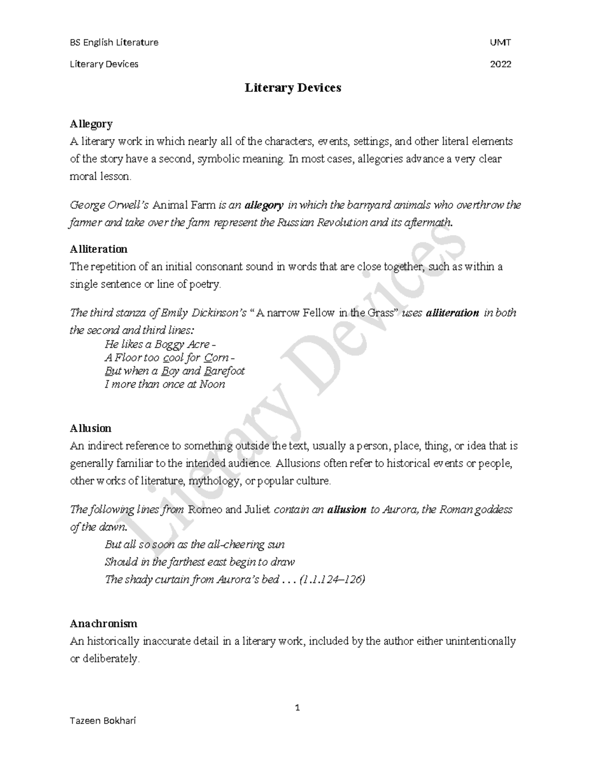 Literary Devices - In most cases, allegories advance a very clear moral ...