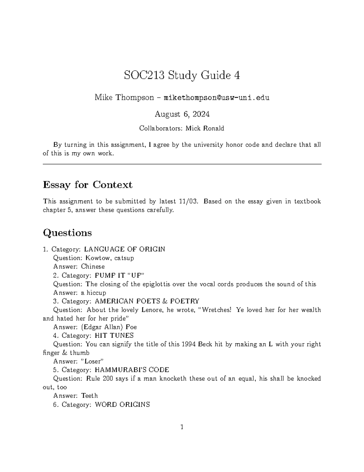 SOC213 Study Guide 4: Key Concepts in Sociology and Language - Studocu