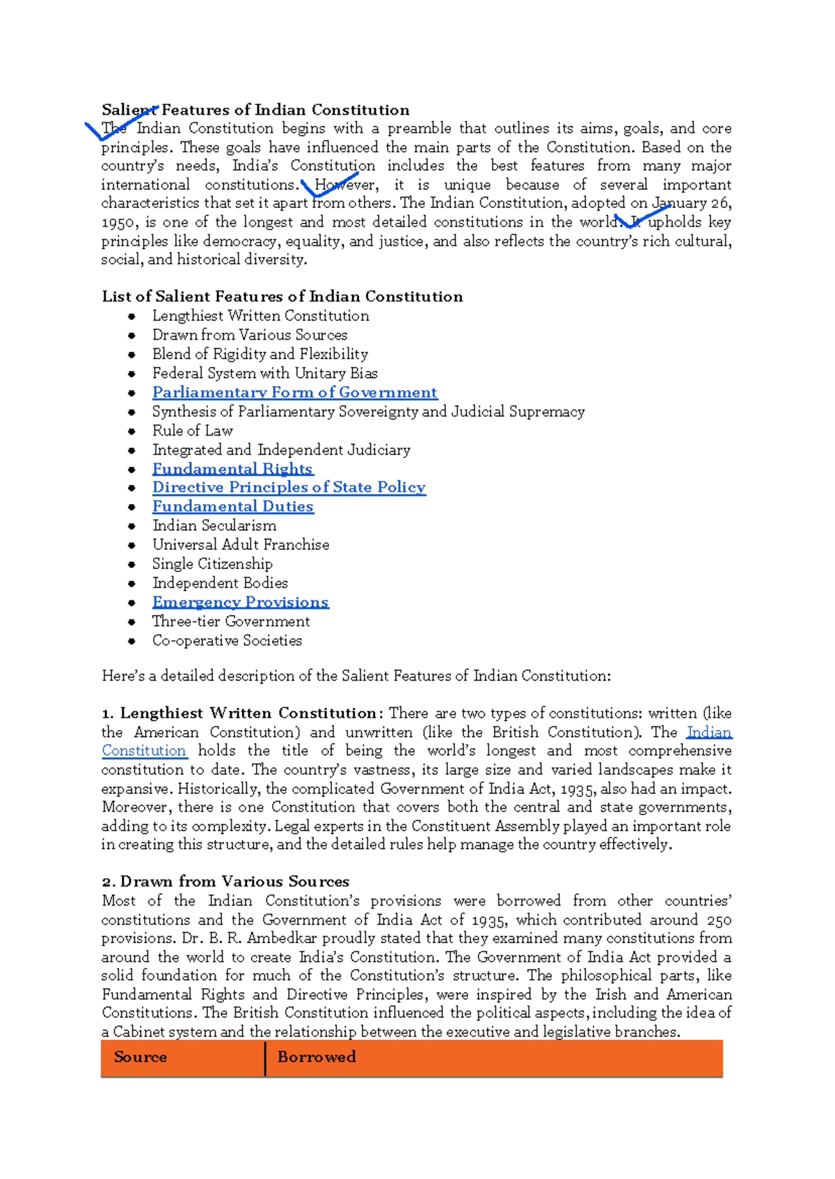 Salient Features of the Indian Constitution: Key Highlights and ...