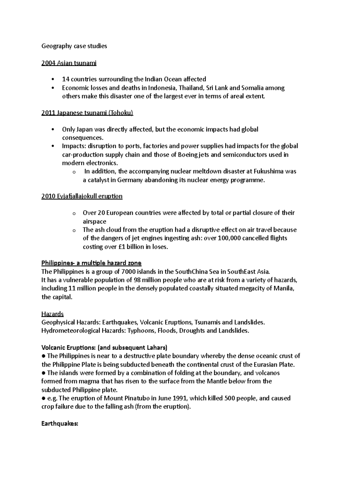 Geography case studies - Geography case studies 2004 Asian tsunami 14 ...
