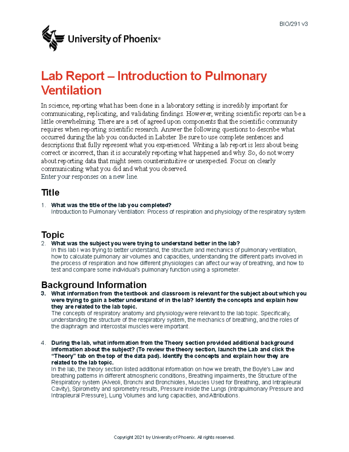 Wk 3 Introduction to Pulmonary Ventilation Lab Report - BIO/291 v Lab ...