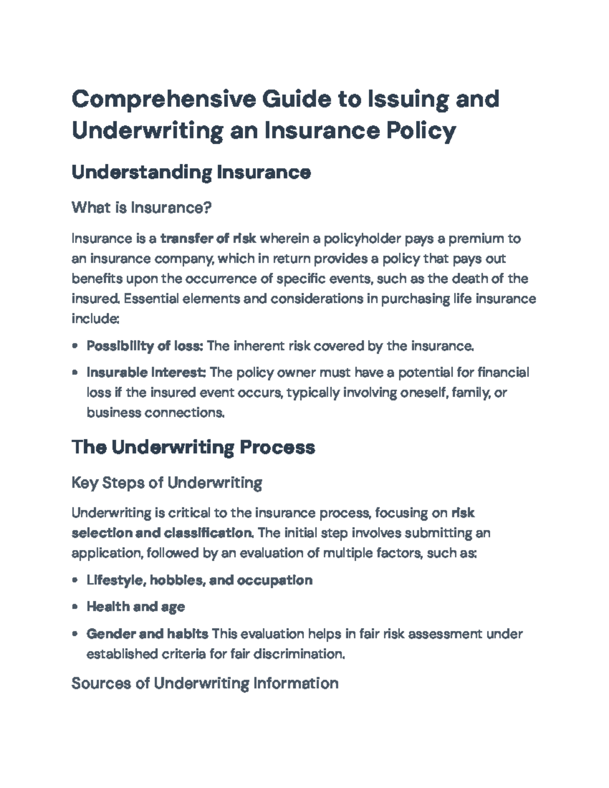 Comprehensive Guide to Insurance Issuing and Underwriting Processes ...