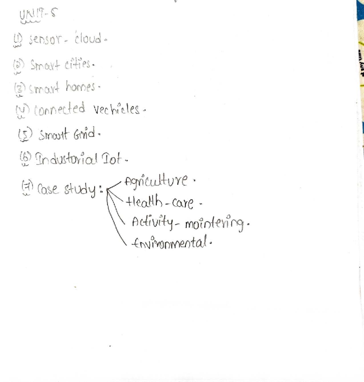 FIOT-[UNIT-5] - Case Study on Cloud Computing & Smart Technologies - Studocu