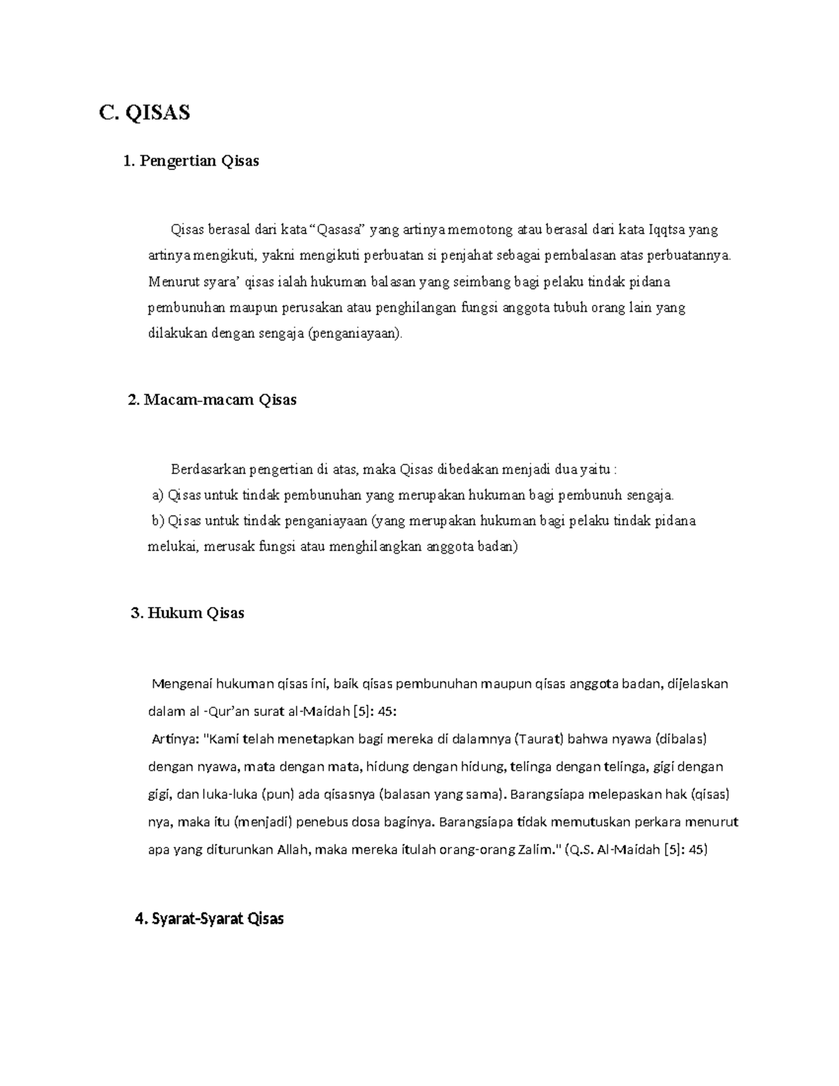 QISAS dan Diyat: Pemahaman Hukum dalam Fikih Pendidikan Agama Islam ...