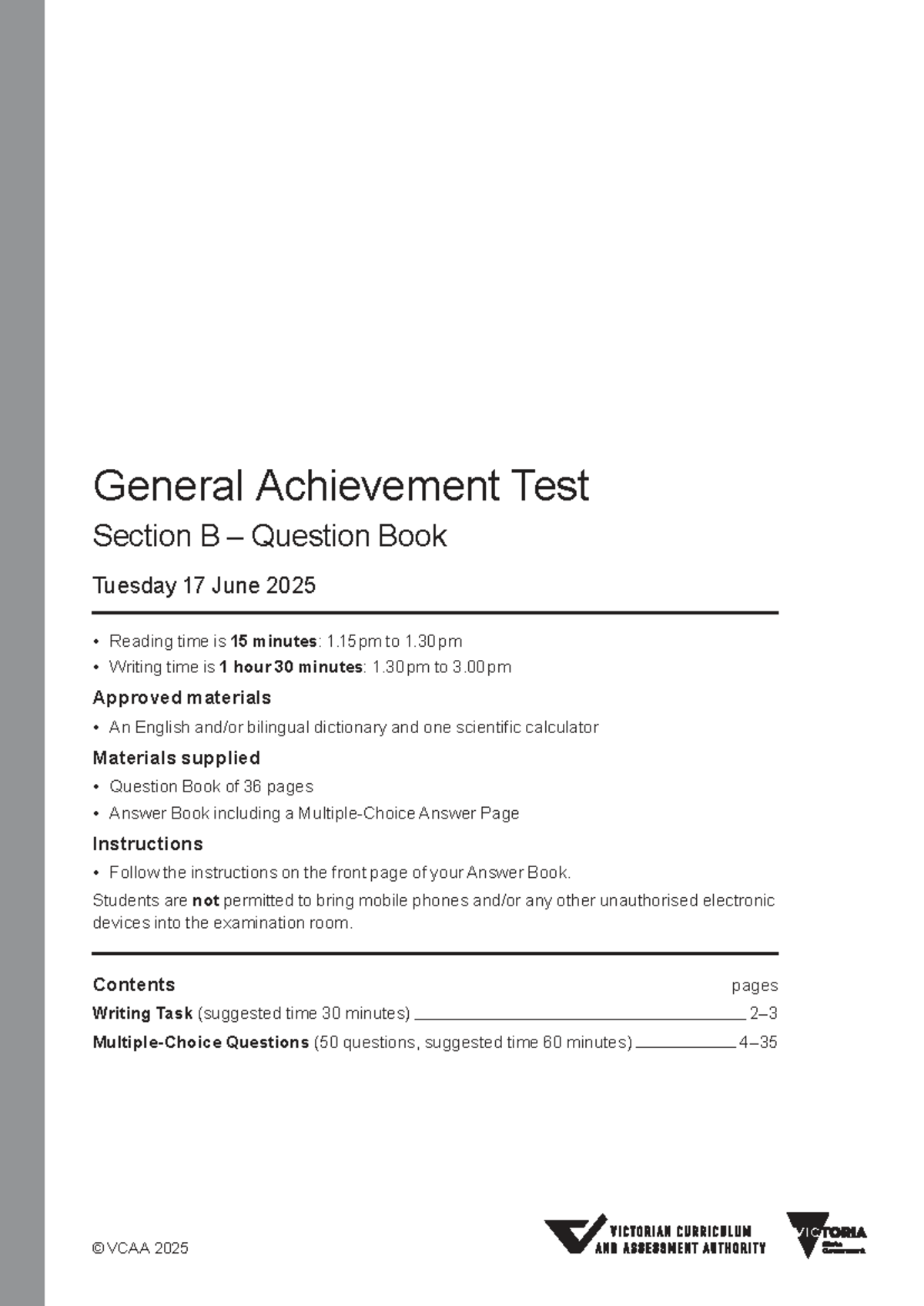 2025 GAT Section B: Comprehensive Question Book and Writing Task - Studocu