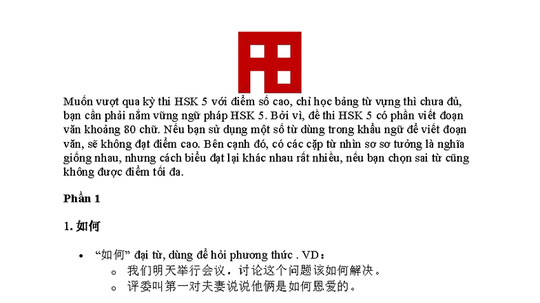 Ngữ pháp HSK 5 - Tài liệu ôn tập cho kỳ thi HSK 5 - Studocu